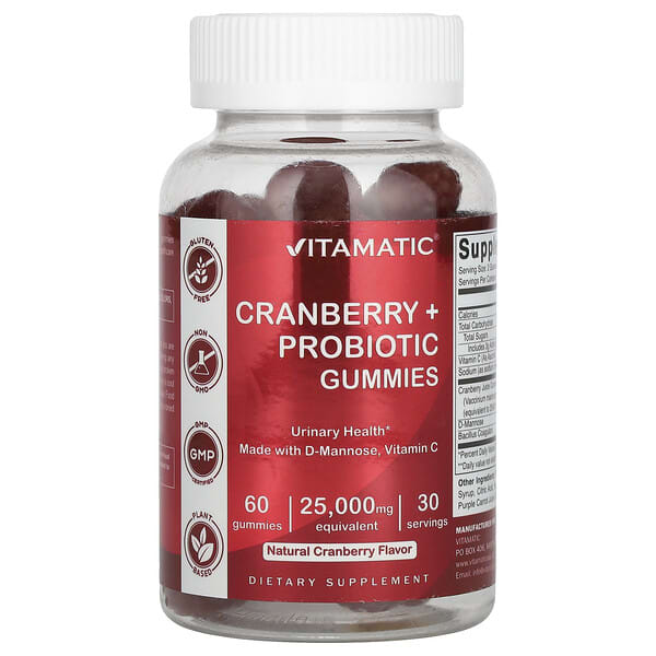 Gummies Vitamatic Cranberry Probiotic 25.000 mg 60 viên nhai